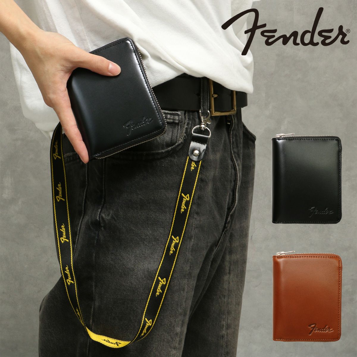 フェンダー 二つ折り財布 本革 L字ファスナー メンズ 950-702 フェンダー 二つ折り財布 本革 L字ファスナー メンズ 950-702