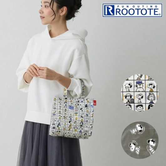 スヌーピー ピーナッツ ルートート ミニトート レディース 8431 PEANUTS ROOTOTE IP.スクエア.ラミネート.ピーナッツ-0L トートバッグ ランチトート ラミネート加工 ...